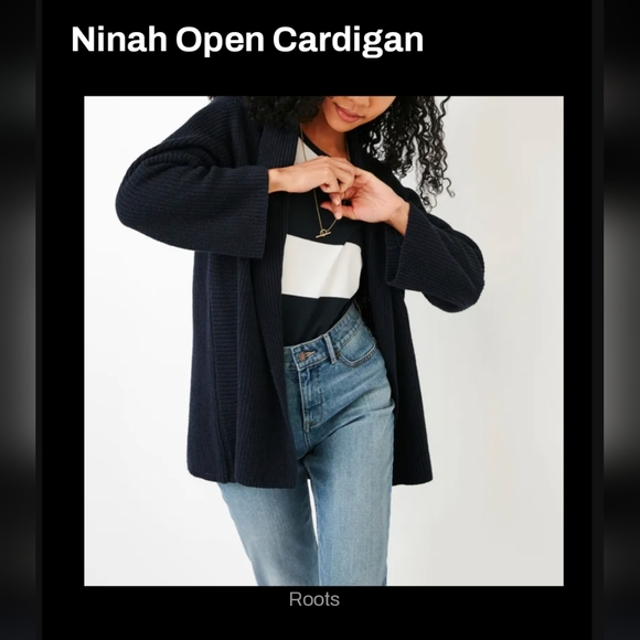Roots | Sweaters | Roots Ninah Oversized Navy Knit Open Cardigan Small ...